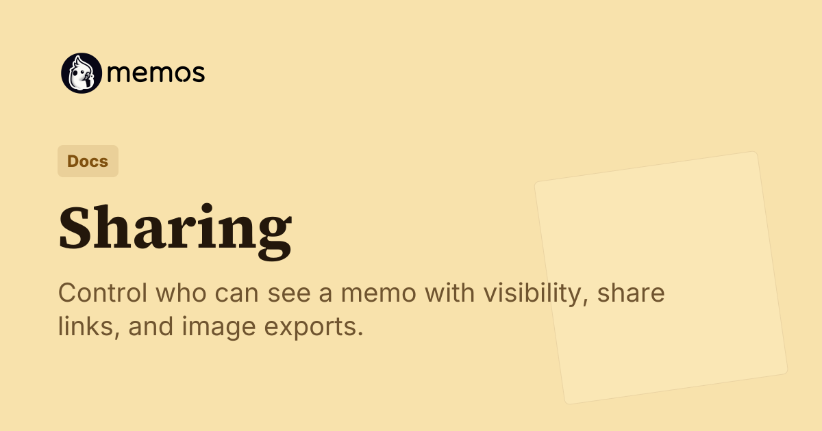 Sharing - Memos